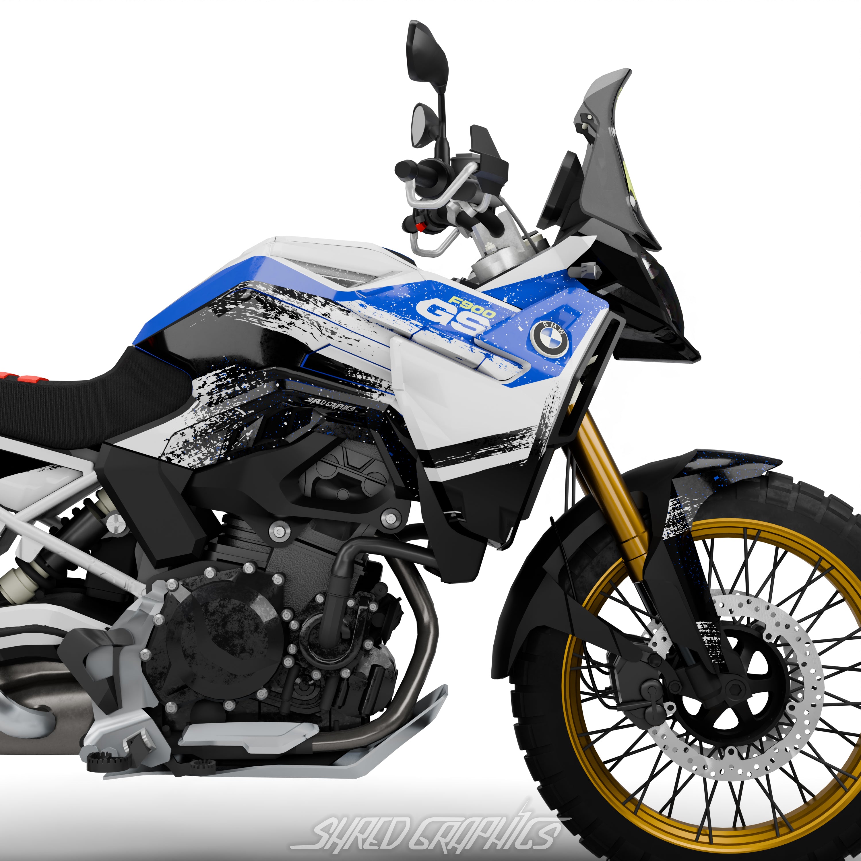 BMW F900GS | Grunge Blue – Shred Graphics